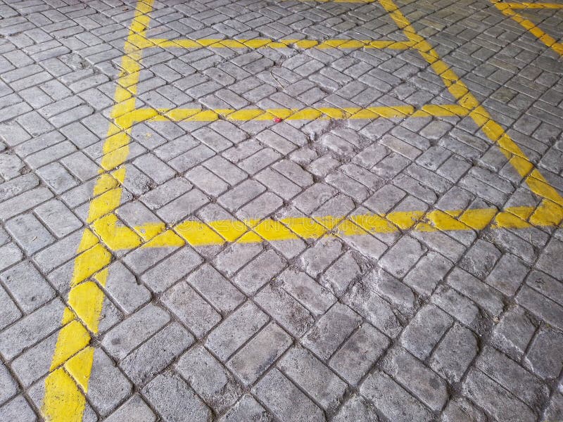 Yellow Paint Line for Parking Divider at a Supermarket on Jalan Godean ...