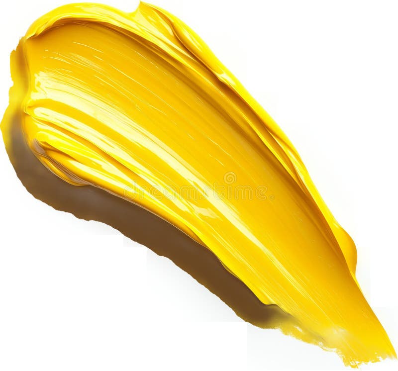 Yellow Paint Smear on Transparent Background, Vibrant Artistic ...