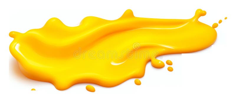 Yellow Paint Splash Isolated on Transparent Background, Creative Art ...