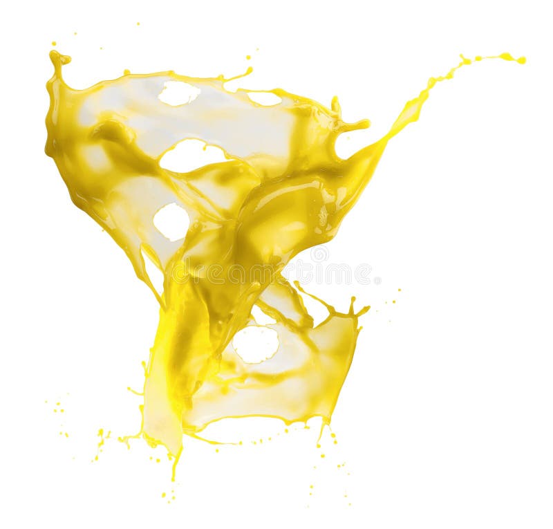 Yellow Paint Splash Isolated on a White Background Stock Image - Image ...
