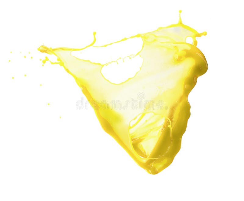 Yellow Paint Splash Isolated on a White Background Stock Photo - Image ...