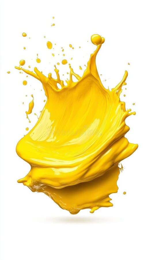 Yellow Paint Splash, Isolated on White Background. Graphic Design ...