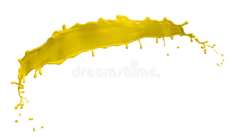 Yellow Paint Splash Isolated on White Background Stock Image - Image of ...