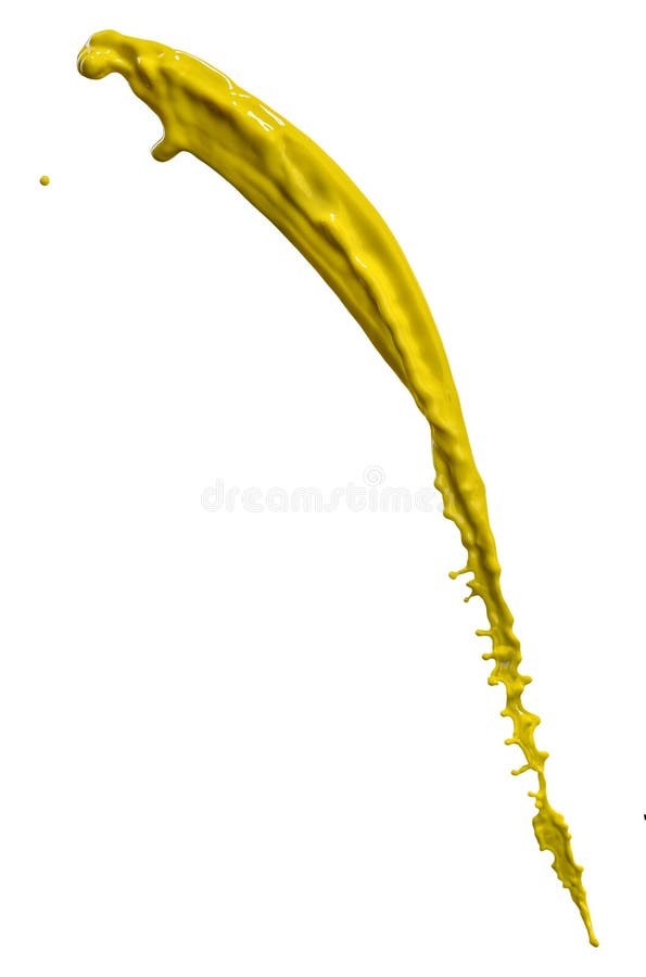 Yellow Paint Splash Isolated on White Background Stock Photo - Image of ...