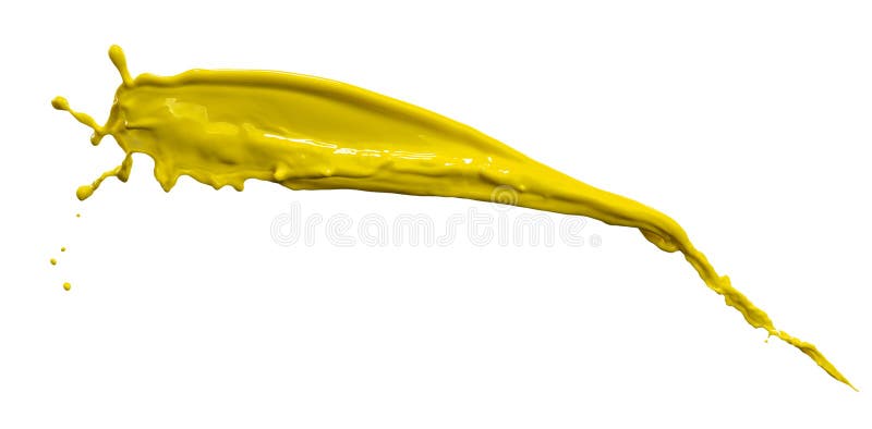 Yellow Paint Splash on White Background Stock Photo - Image of abstract ...
