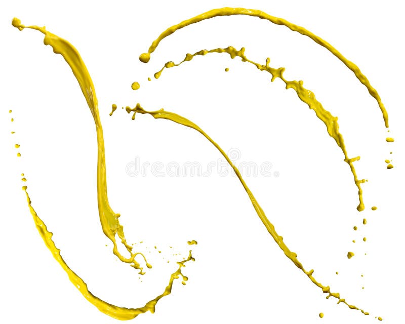 Yellow Paint Splash Isolated on White Background Stock Illustration ...