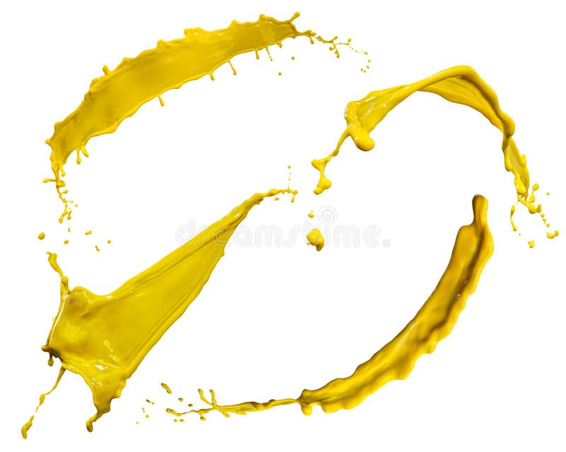 Yellow Paint Splash Isolated on White Background Stock Illustration ...