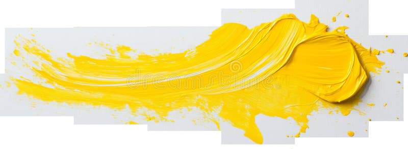 Yellow Paint Splash on Transparent Background, Abstract Art Concept ...