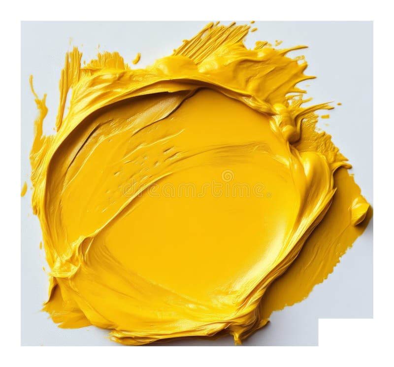 Yellow Paint Splash on Transparent Background, Vibrant Texture. Art and ...
