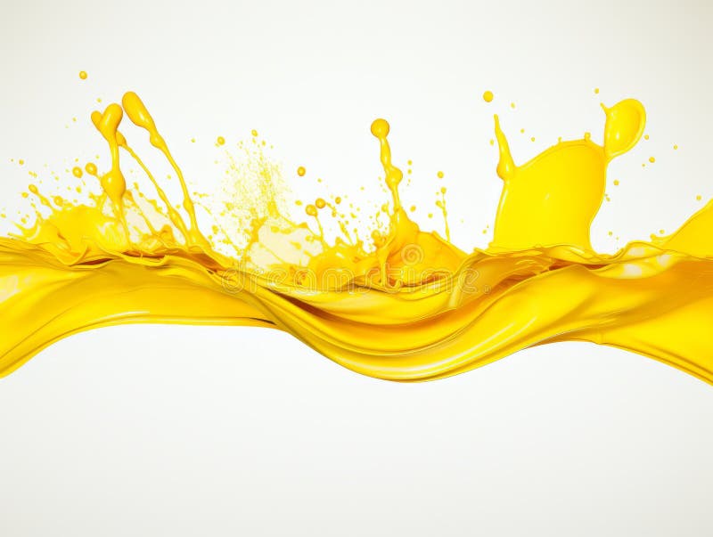 Yellow Paint Splash on White Background Stock Illustration ...