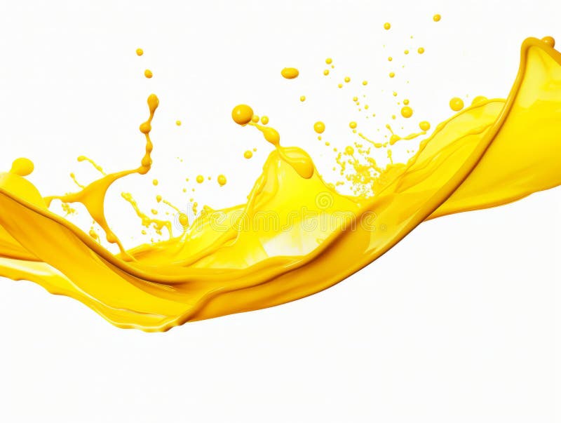Yellow Paint Splash on White Background Stock Illustration ...