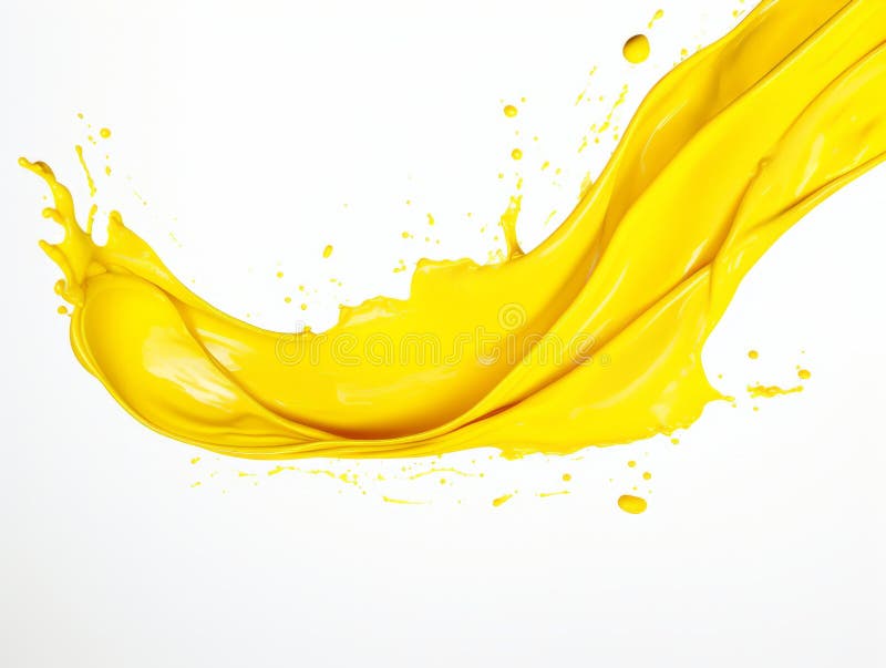 Yellow Paint Splash on White Background Stock Illustration ...