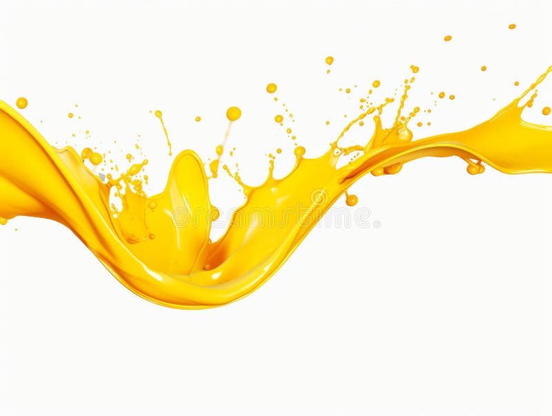 Yellow Paint Splash on White Background Stock Illustration ...