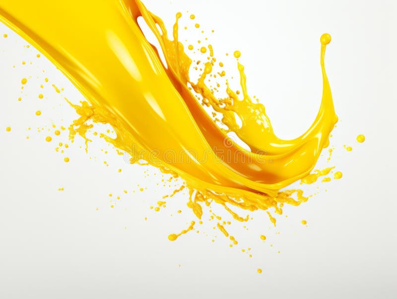 Yellow Paint Splash on Black Background Stock Photo - Image of wave ...