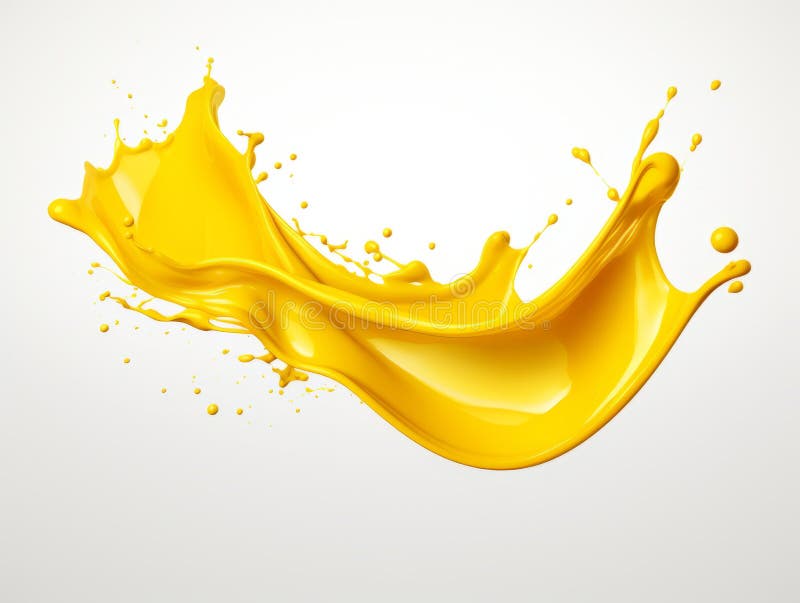 Yellow Paint Splash on Black Background Stock Photo - Image of wave ...
