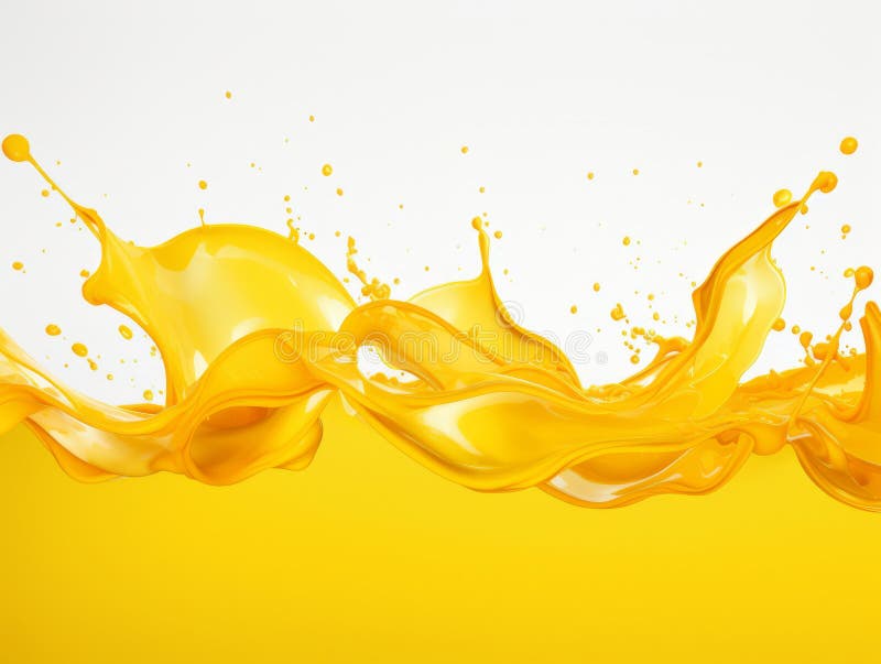 Yellow Paint Splash on Black Background Stock Photo - Image of wave ...