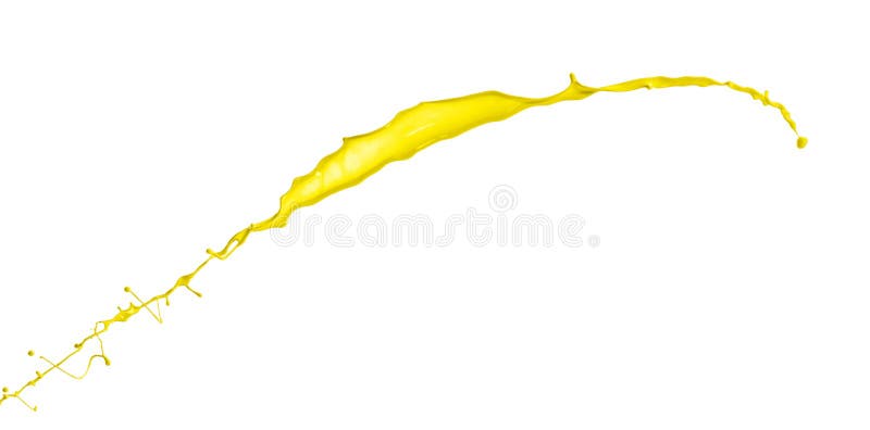Yellow Paint Splash on White Background Stock Image - Image of isolated ...