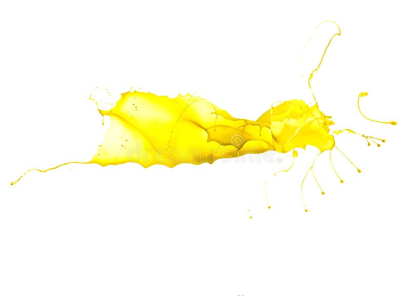 Yellow Paint Splash on White Background Stock Image - Image of fluid ...