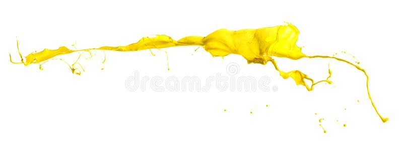 Yellow Paint Splash on White Background Stock Photo - Image of ...
