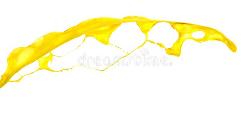 Yellow Paint Splash on White Background Stock Image - Image of close ...