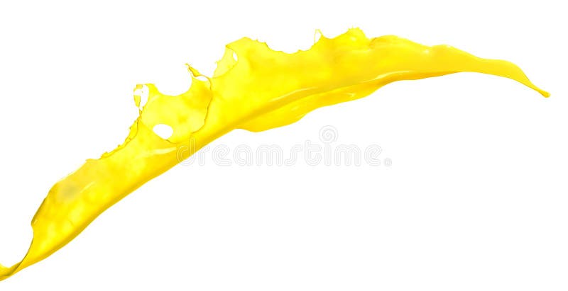 Yellow Paint Splash on White Background Stock Image - Image of smooth ...