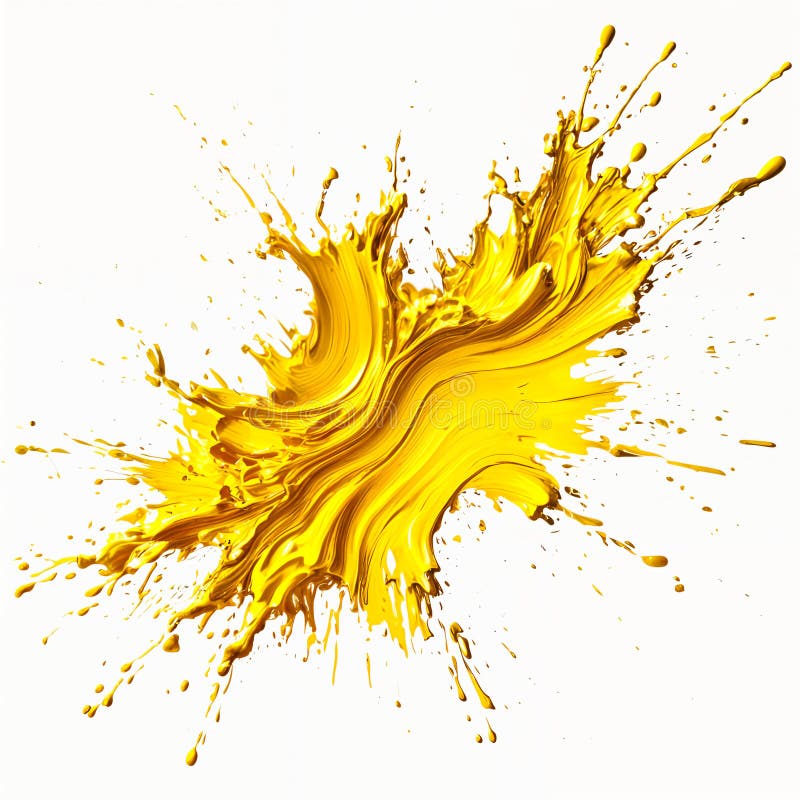 Yellow Paint Splatter on White Background Stock Illustration ...