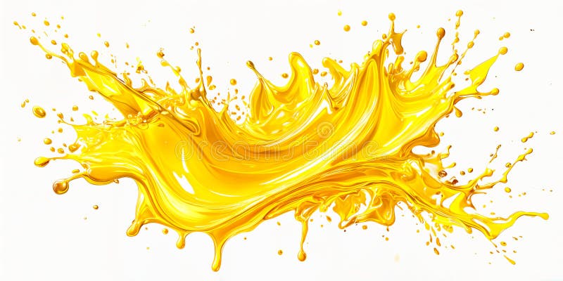 Yellow Paint Splatter on White Background Stock Illustration ...