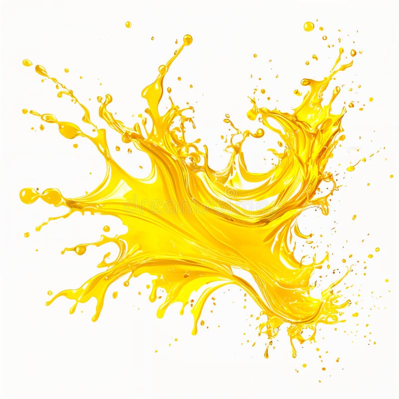 Yellow Paint Splatter on White Background Stock Illustration ...