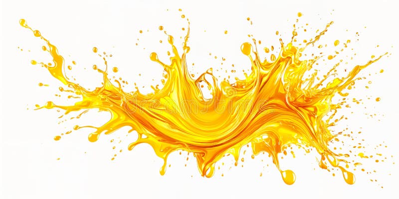 Yellow Paint Splatter on White Background Stock Illustration ...