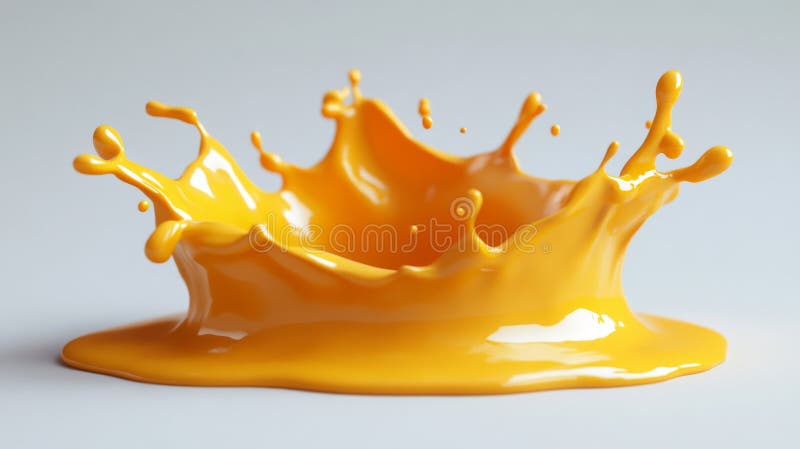 Yellow Paint Splattering on a Light Blue Canvas, Creating a Vibrant and ...