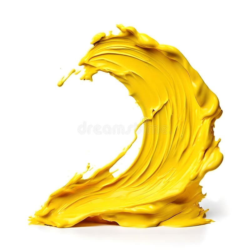 Large Stroke of Yellow Paint. Generative AI Stock Illustration ...