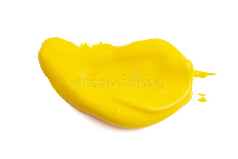 Yellow Paint Swatch on a White Background Stock Photo - Image of splash ...
