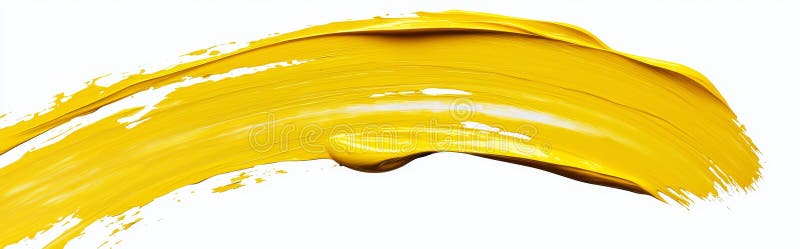 Yellow Paint Texture on Transparent Background with Isolated Strokes ...