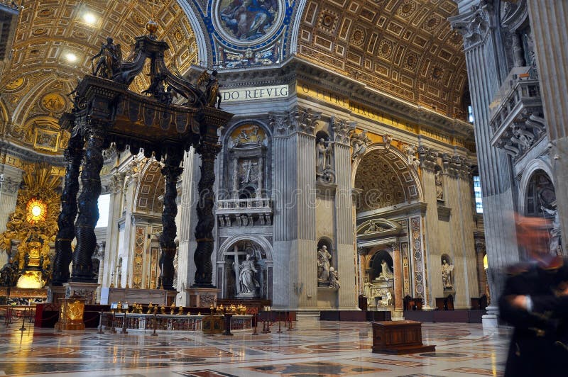 Yellow Painted Cathedral Hall Stock Photo - Image of architecture ...