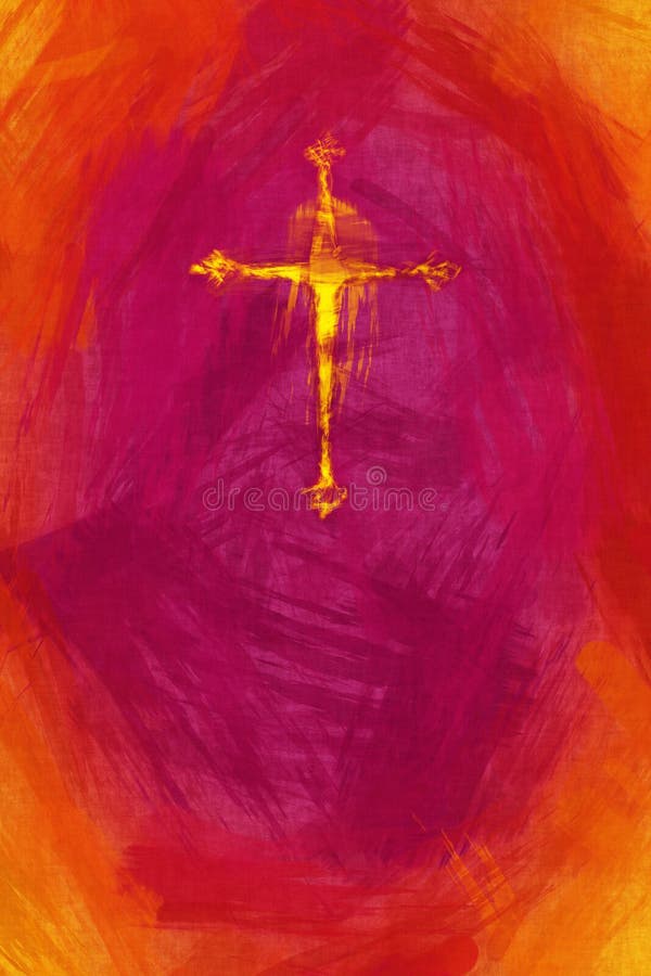 Yellow painted cross stock illustration. Illustration of design - 74332218