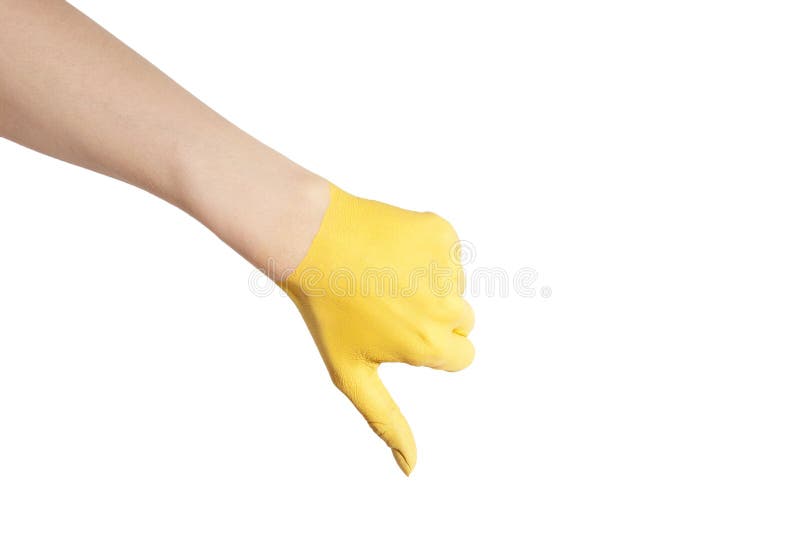 A yellow thumb down stock image. Image of dangerous, isolated - 29771087