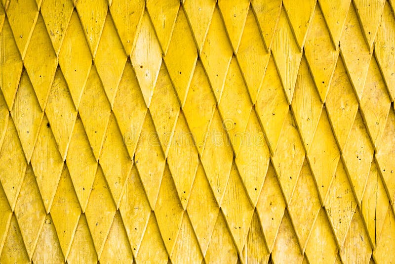 Yellow Painted Wooden Shingle Surface Stock Image - Image of rhomb ...