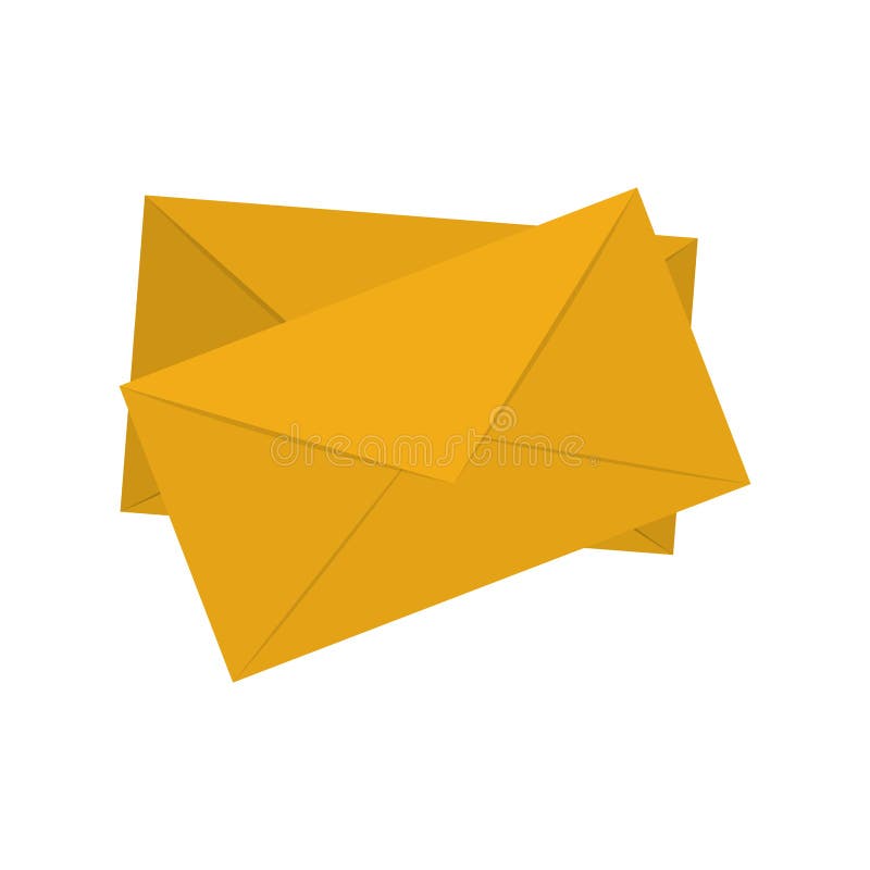 Yellow Pair Envelope Mail Icon Stock Vector - Illustration of card ...