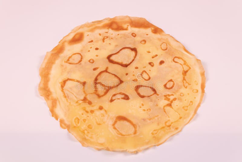 Yellow Pancake with Spots Angled Top View Stock Photo - Image of ...