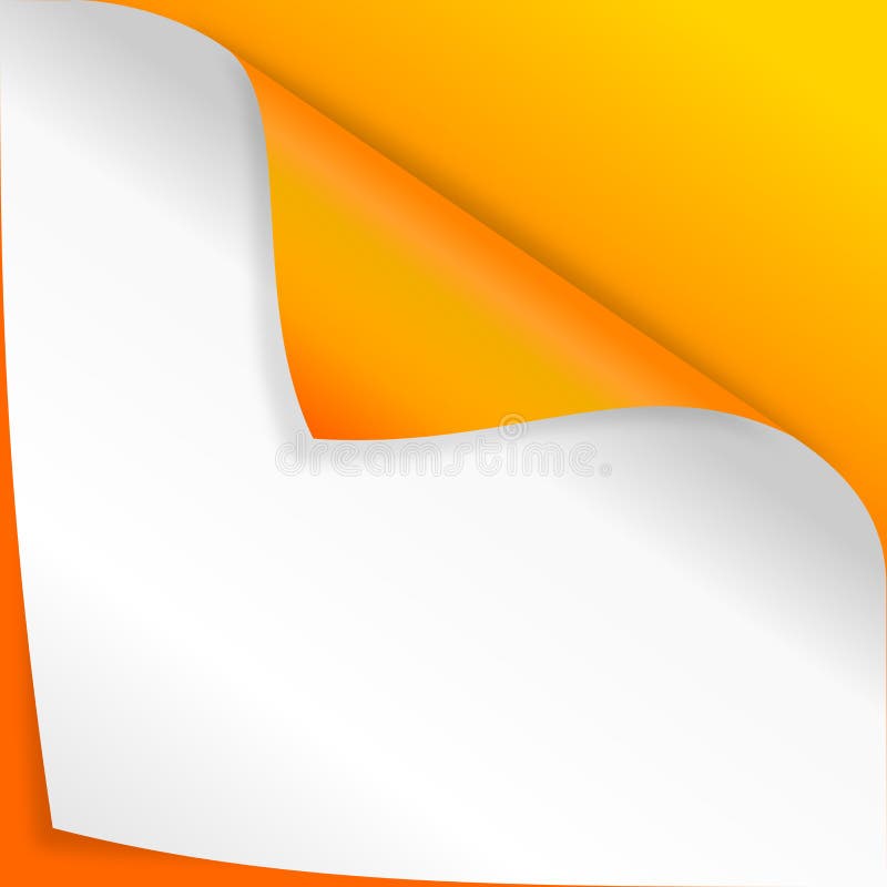 Yellow Paper with Bent Corners Stock Illustration - Illustration of ...