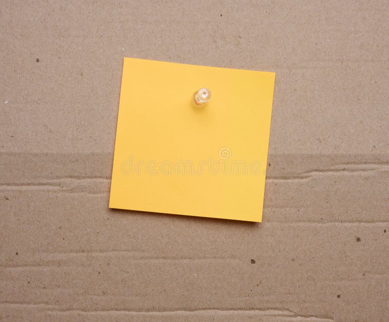 Yellow Paper Blank Stickers Attached with a Button, Space for Notes and ...