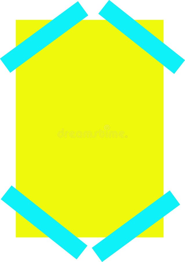 Yellow Paper with Blue Masking Tape for Graphic Design Work Stock ...