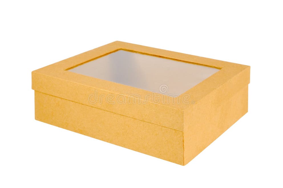 Yellow paper box isolated stock photo. Image of merchandise - 68801064