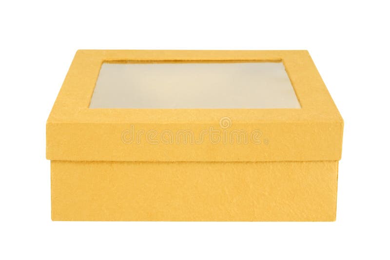 Yellow paper box isolated stock photo. Image of color - 68801130