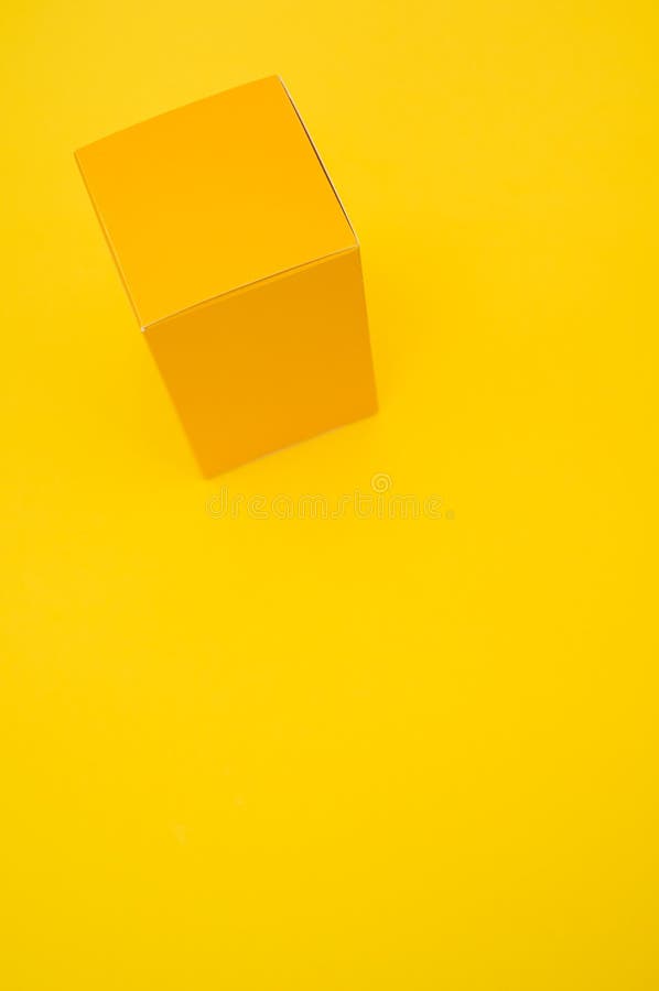 Yellow Cube with the Number 1 on it Isolated on a Blue Gradient ...
