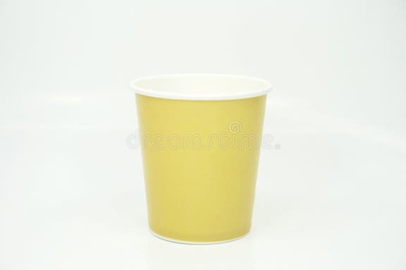 Yellow paper cup stock photo. Image of table, container - 39318092