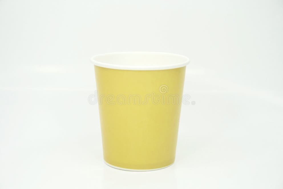 Yellow paper cup stock photo. Image of table, container - 39318092
