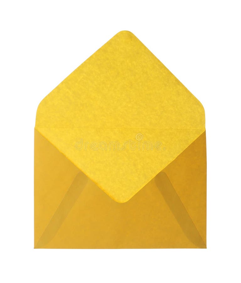 Yellow Paper Envelope Isolated on White. Mail Service Stock Photo ...