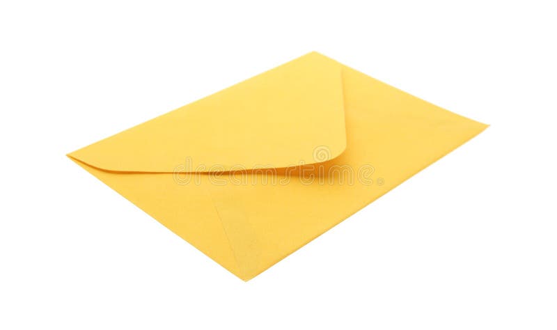 Yellow Paper Envelope Isolated. Mail Service Stock Photo - Image of ...
