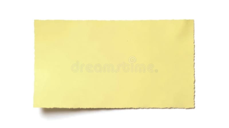 Yellow Paper Note Mockup with Space for Custom Text, Isolated Torn Edge ...